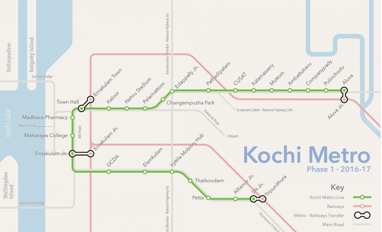 Kochi Metro Rail Route Map | Kochi Metro Route Map PDF - Rail Travels